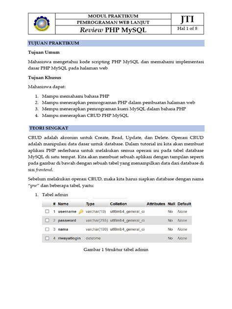 Pertemuan 2 Php Mysql Pdf
