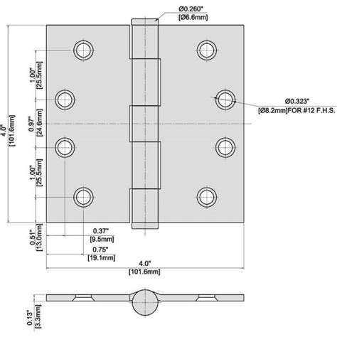 Door Hinges Dimensions