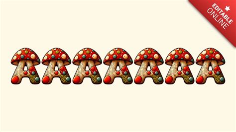 природа Грибной алфавитный шрифт Генератор текстовых эффектов