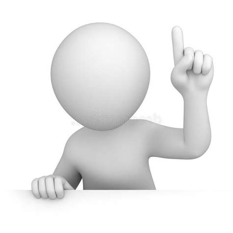 A Person Pointing At Something With His Finger Up Royalty Illustration On White Background Stock