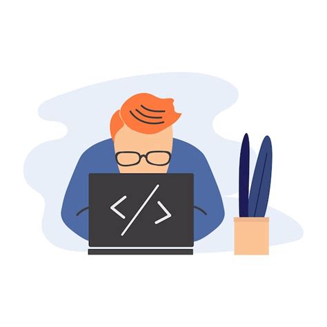 프로그래머 아이콘 클리파트 아바타 로고타입 고립 터 일러스트레이션 프리미엄 벡터