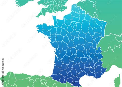 Metropolitan France Political Map With Capital Paris Area Of European