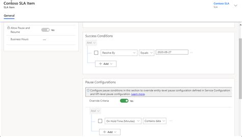 Configure Service Level Agreements In Dynamics 365 Customer Service