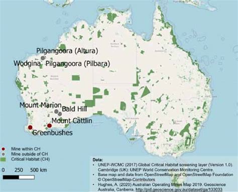 Location Of Australian Lithium Mines In Areas Of Critical Habiat