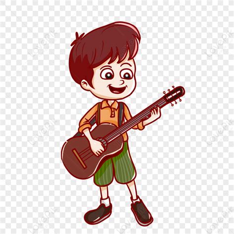기타를 연주하는 소년 Png 일러스트 무료 다운로드 Lovepik
