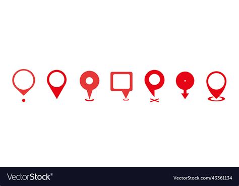 map pointers icon set location pin collection vector image