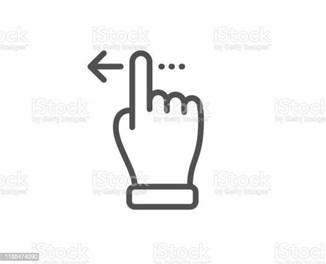 Touchscreen Gesture Line Icon Slide Left Arrow Sign Swipe Action Vector
