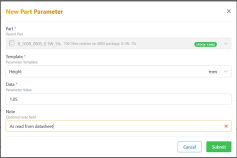 Part Parameters Inventree Documentation