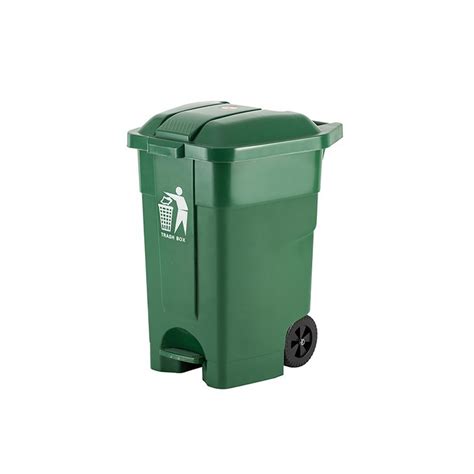China 50l 70l Pedal Wheeled Green Garbage Bin Manufacturers Suppliers
