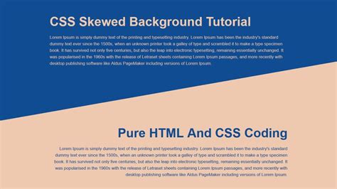 Css Skewed Background Tutorial Pure Html And Css Coding Youtube