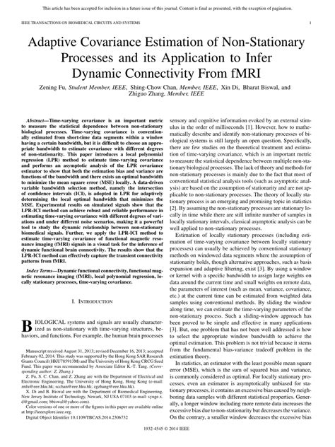Pdf Adaptive Covariance Estimation Of Non Stationary Processes And