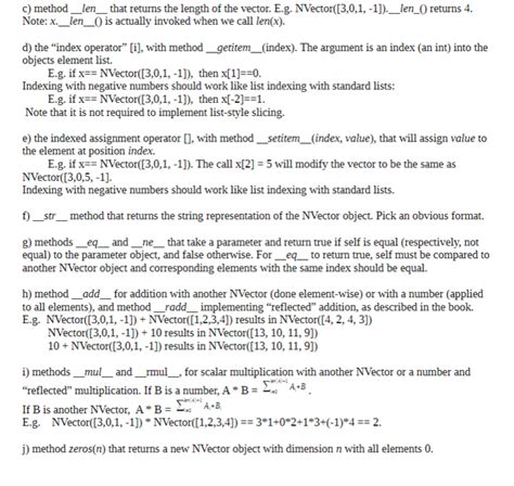 Solved Implement In Python A Class Called Nvector That