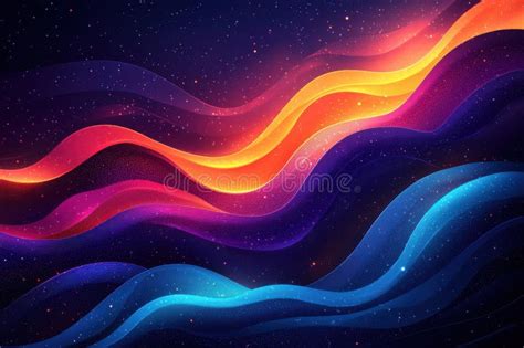 Colorful Abstract Background With Flowing Dynamic Wave Patterns Stock