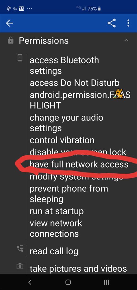 full network access permission question f droid forum