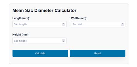 Mean Sac Diameter Calculator