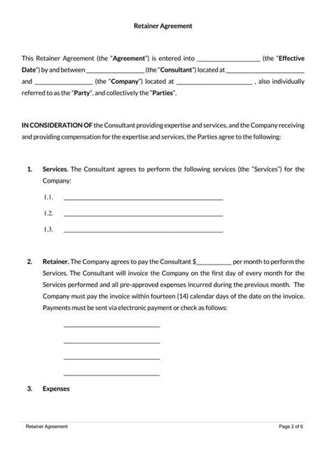 Retainer Agreement Templates Samples Guide And Tips