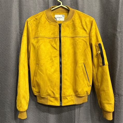 In Vogue Jackets And Coats Womens Yellow Bomber Jacket Poshmark