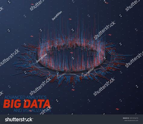 Big Data Circular Perspective Visualization Futuristic Stock Vector