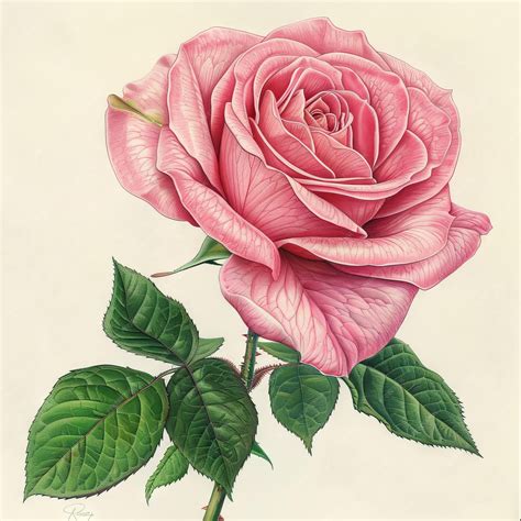 Ilustración Botánica De La Flor De La Rosa Las Flores De Las Rosas