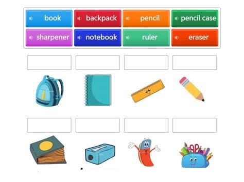 Summer G Classroom Objects Part Match Up