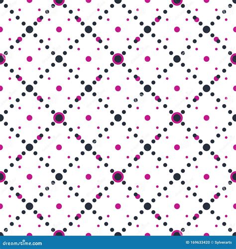 Seamless Crossed Dots Lines Geometric Pattern Abstract Minimal Vector Background With Cross