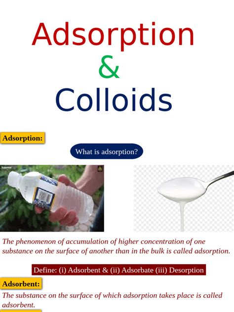 Adsorption And Colloids Pdf Adsorption Colloid