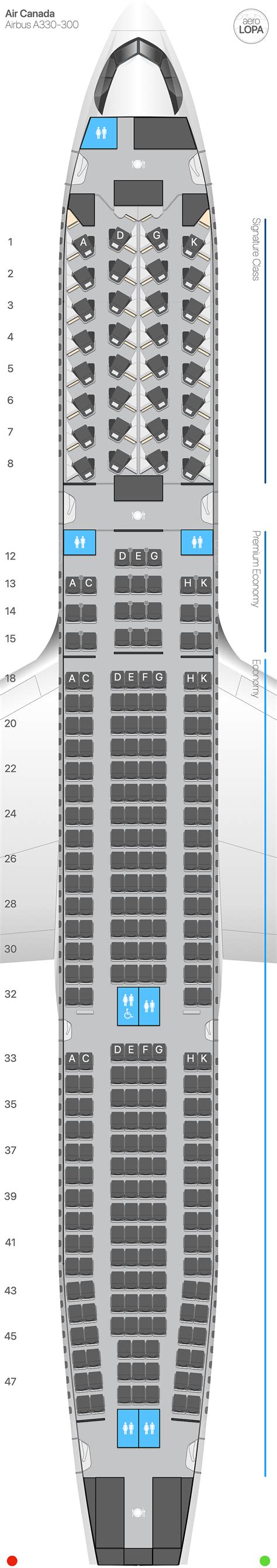 Ac Airbus 330 300 Type 1 Aerolopa Detailed Aircraft Seat Plans