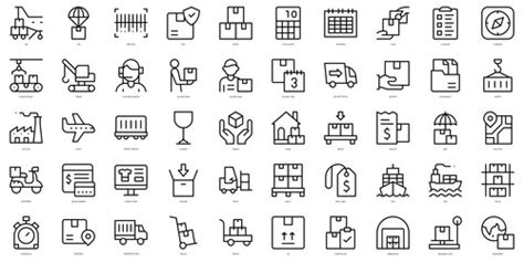 Set Of Thin Line User Interface Icons Royalty Free Vector