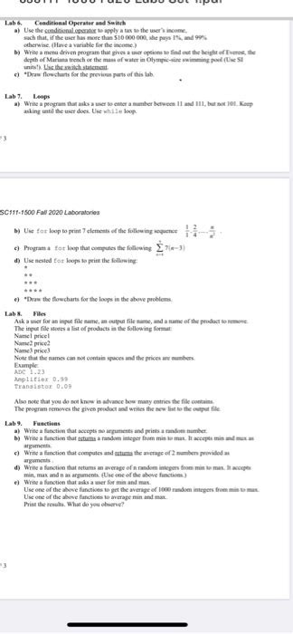 Solved Lab 9 Part A Write A Function That Accepts No