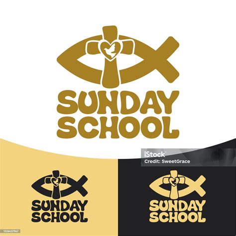 Ilustración De Ilustración Cristiana Logotipo De La Escuela Dominical