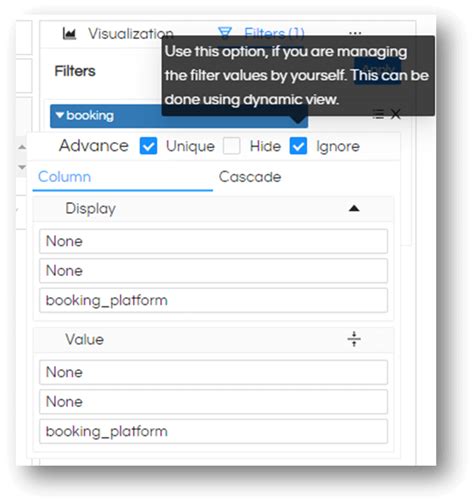 filters advance mode helical insight