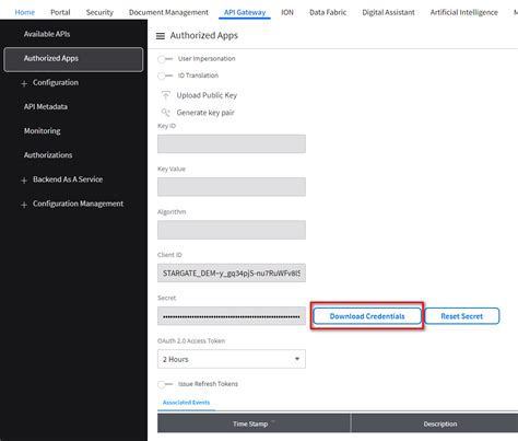 how to call an ion api from mongoose infor developer portal
