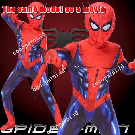 Jual Halloween Makeup party baju otot spiderman anak laki laki setelan kostum spidermen + COS ...