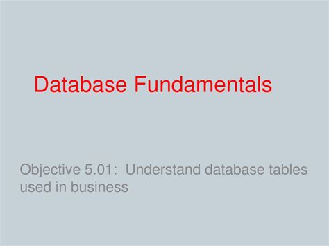 PPT Database Fundamentals PowerPoint Presentation Free Download ID