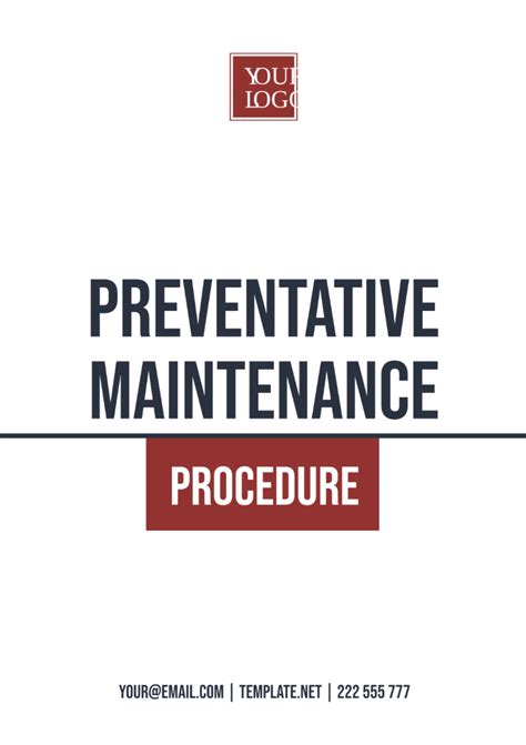 Free Preventative Maintenance Procedure Template To Edit Online
