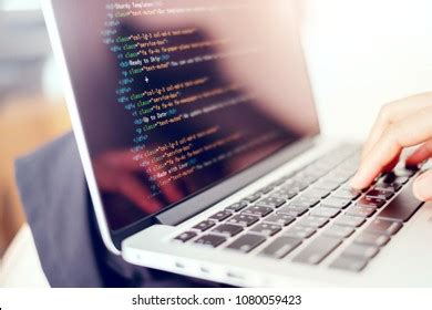 Closeup Coding On Screen Woman Hands Stock Photo Shutterstock