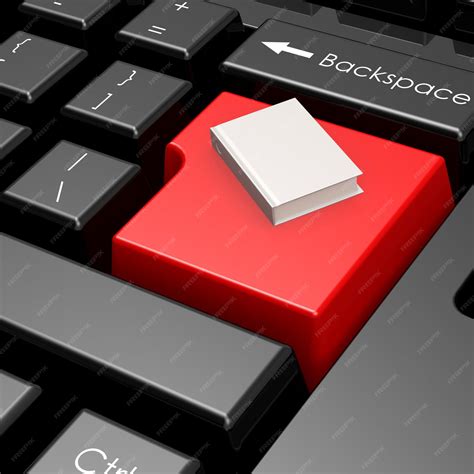 premium photo white book on red button of computer keyboard