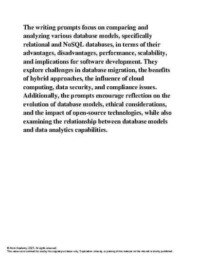 20 Writing Prompts Types Of Database Models Relational Nosql Objectoriented 20