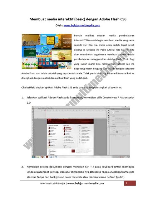 membuat media interaktif basic dengan adobe flash cs6 pdf pdf