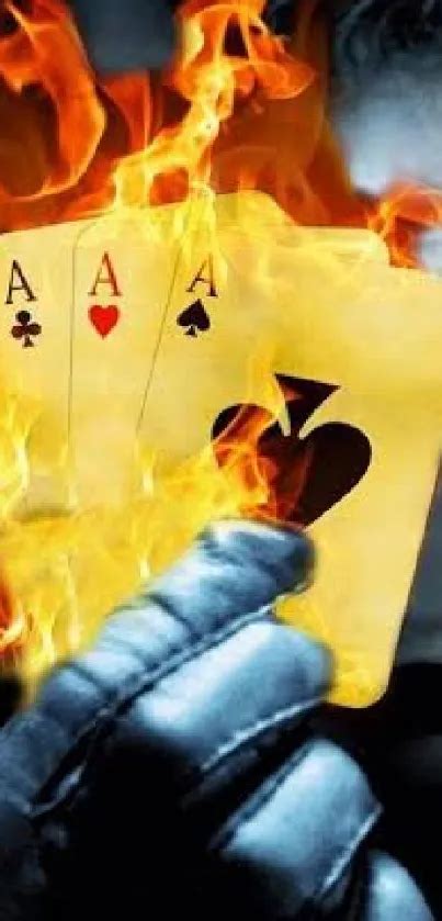 Fiery Playing Cards Wallpaper Free Download