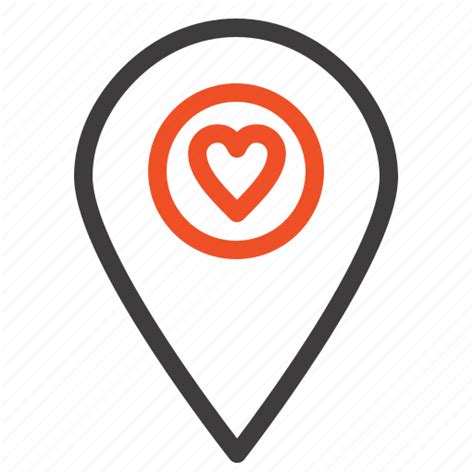 Heart Location Map Pointer Icon