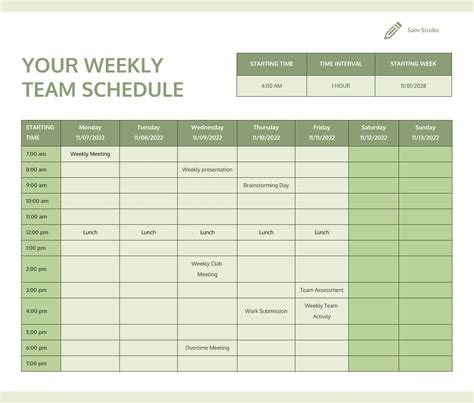 Daily Work Schedule Template Venngage