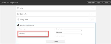 What Is The Security Affecting Organization Tree In Requisition Structure While Creating Job