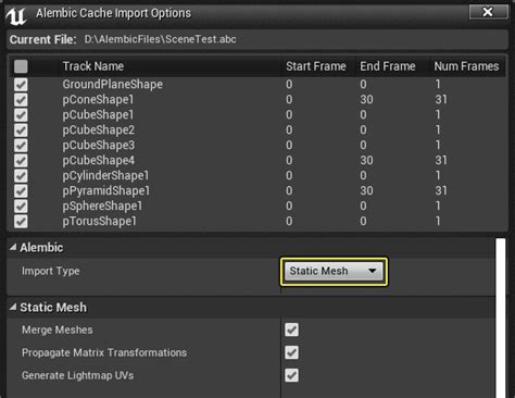 Alembic File Importer In Unreal Engine Unreal Engine 55