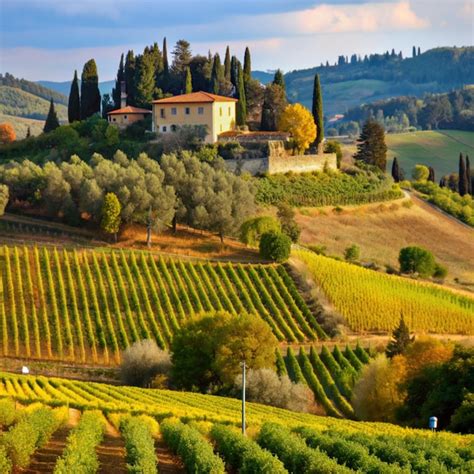 Vineyard In Chianti Tuscany Italy Famous Landscape Premium Ai