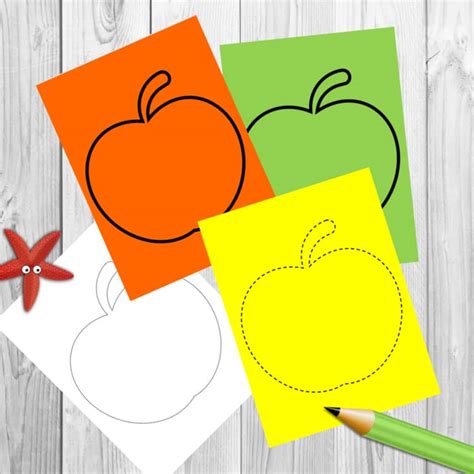 Cut Out Apple Shape Printable Apple Shape Outline Frame Template