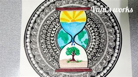 How To Draw Mandala Art Step By Step Water Conservation Drawing With