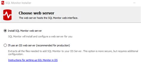 Choosing The Web Server Sql Monitor 9 Product Documentation