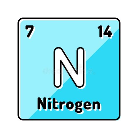 Nitrogen Chemical Element Color Icon Vector Illustration Stock Vector