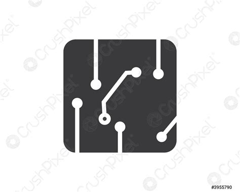 Circuit Board Line Cpu Chip Icon Logo Illustration Vector Stock Vector 3955790 Crushpixel